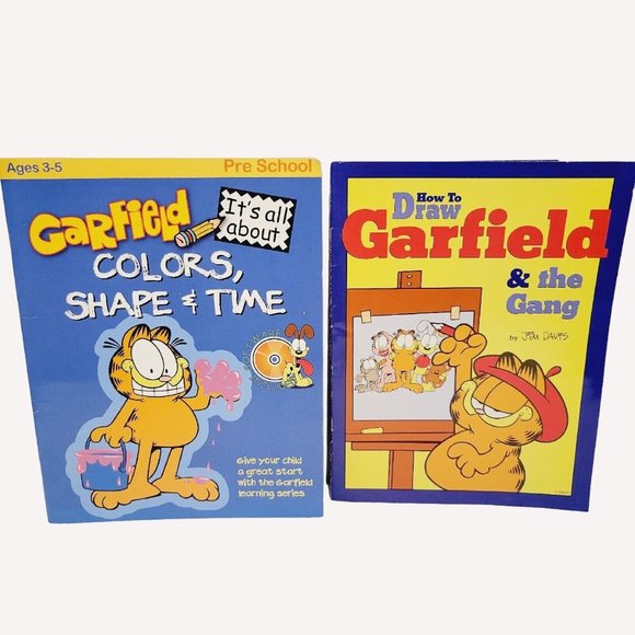 Toys | Lot Of 2 Vtg Garfield The Cat Activity Kids Draw Learn Colors ...